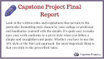 Capstone Project Report – Top Tips on Creating & Expert Help