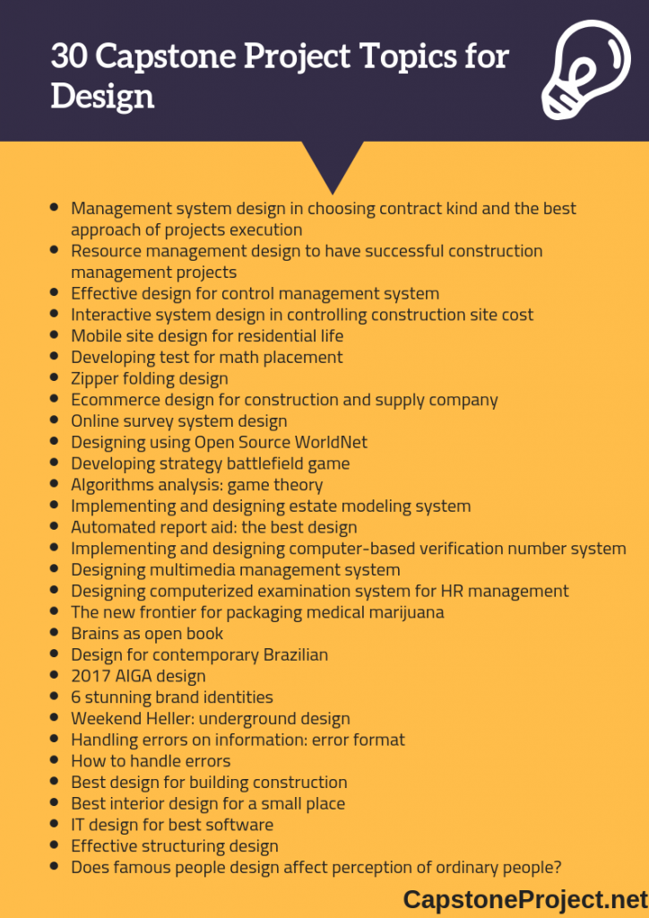 Capstone Design Projects Ideas For Your Research