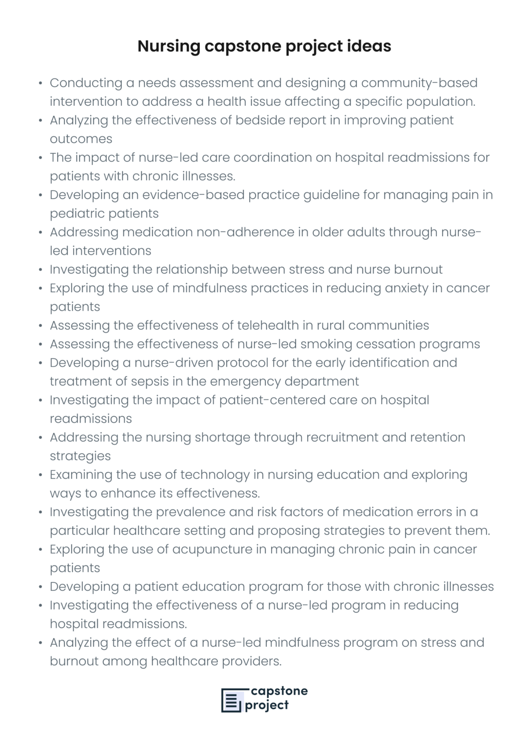 Nursing Capstone Project Writing Service For Your Success