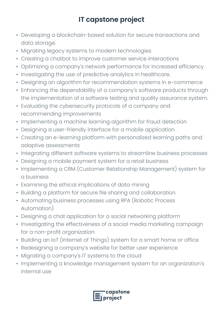 Top Capstone Project Ideas for Information Technology
