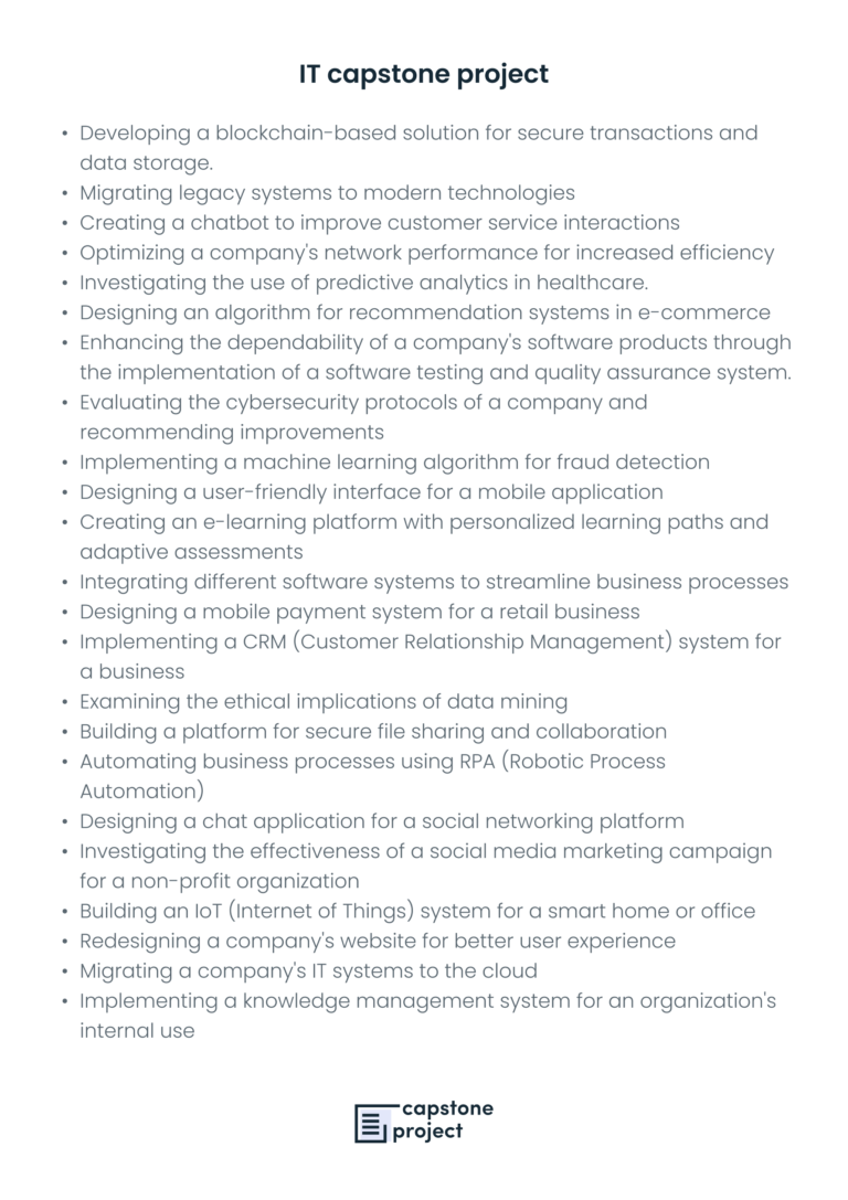 Top Capstone Project Ideas for Information Technology